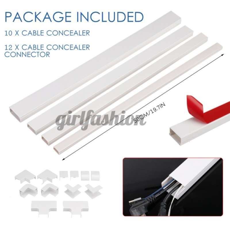 Jual 5m Cable Concealer Cover Wall Cord Connector Wire Management ...