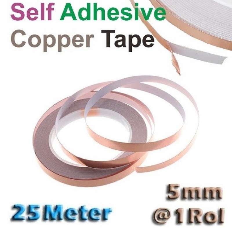 Jual 1 Roll 5mm Copper Tape Foil Isolasi Solatip Tembaga Jalur Pcb Mod ...