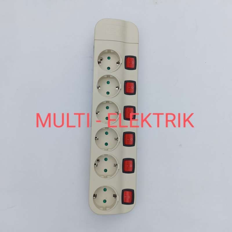 Jual Stop Kontak Uticon 3 4 5 6 Lubang Saklar On Off Masing Tersendiri - 6 Lubang Di Seller ...