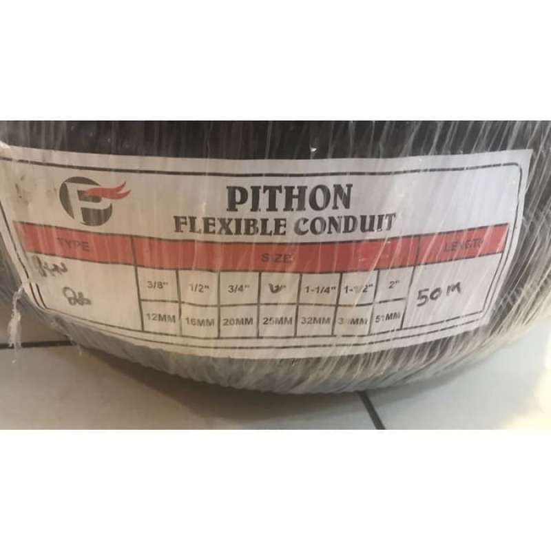 Jual Fleksible Pithon 1 Inch - 50 M/pvc Coated Flexible Metal Conduit ...