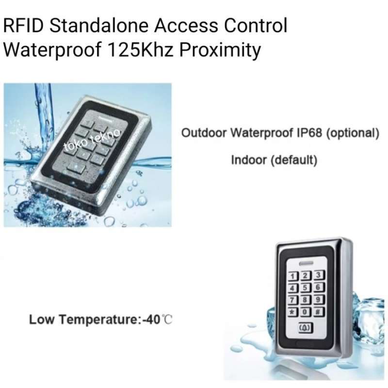 Jual Rfid Standalone Access Control 125 Khz Waterproof With Metal Keypad Di Seller Raindrop ...