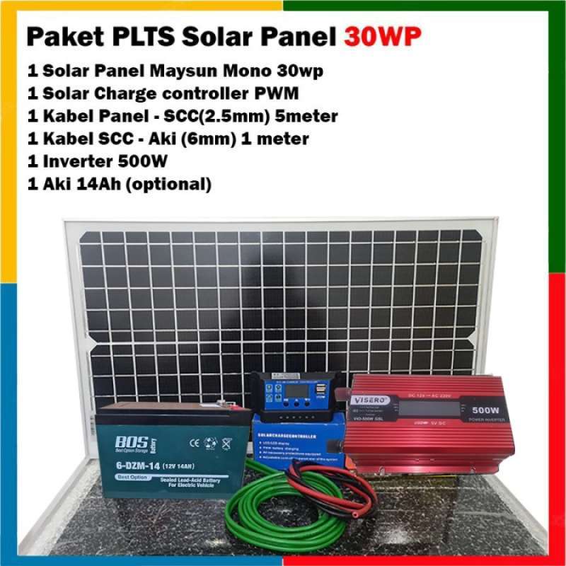 Jual Paket Komplit Plts Solar Panel 30wp + Aki - Paket Tanpa Aki Di ...
