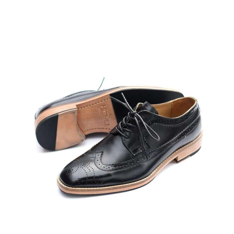 Jual Sepatu Kulit Longwing Pria Koku Footwear Jarvis Classic Hitam ...