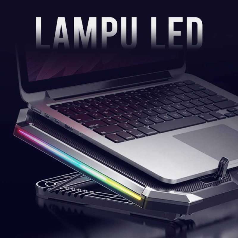 Promo Promo- Cooling Pad Laptop Lampu Led Rgb Gaming 6 Kipas Pendingin ...