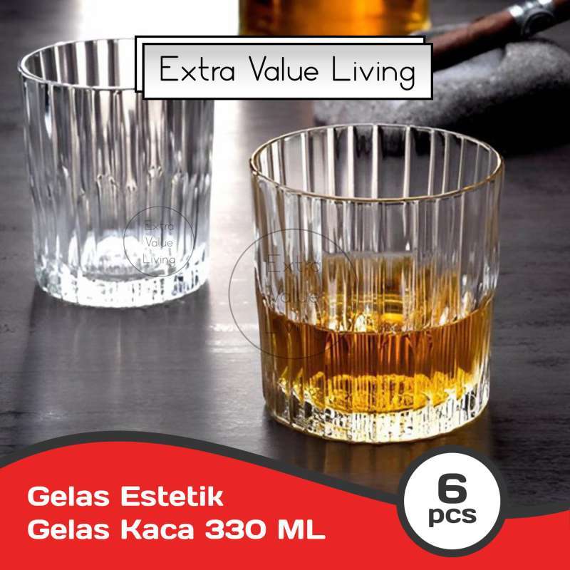 Jual Gelas Kaca Estetik 6 Pcs Gelas Minuman Set Gelas Kopi Teh Gelas ...