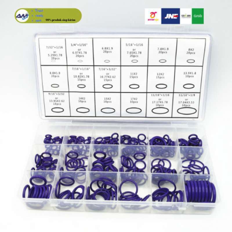 Jual 270 Pcs Oring Seal Karet Ungu Purple Nitrile Rubber O Ring Seal Gasket Di Seller Shin Store ...