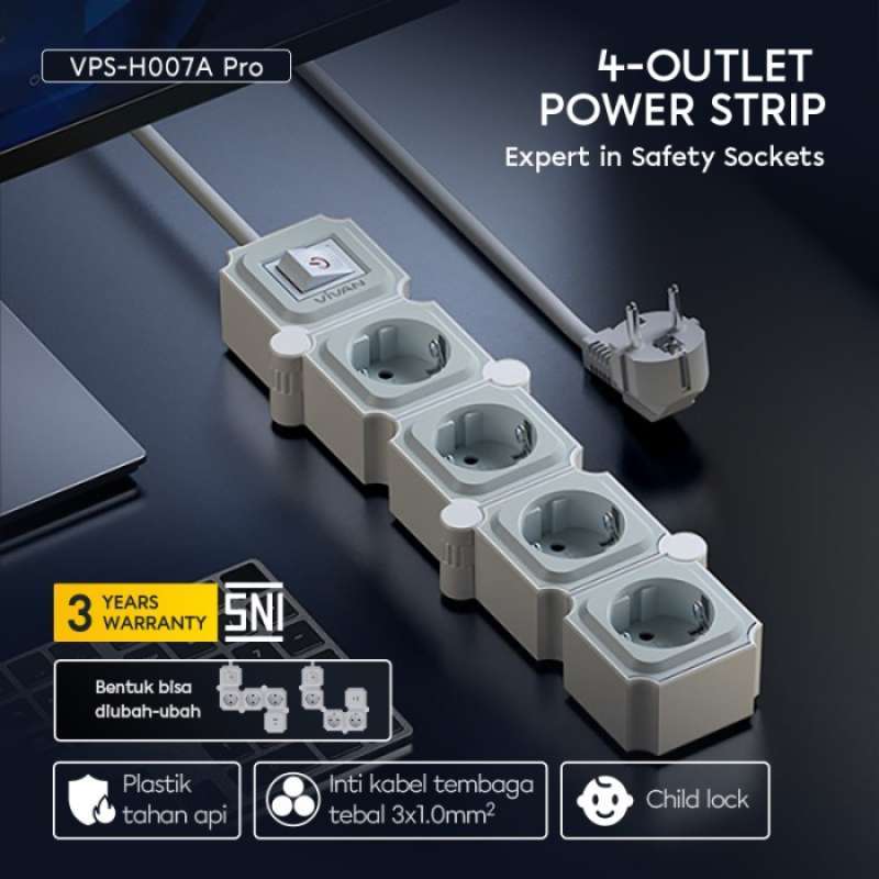 Jual Vivan Vps-h Pro Series Saklar Adaptor Stop Kontak Kabel Listrik ...