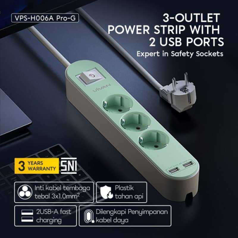 Jual Vivan Vps-h Pro Series Saklar Adaptor Stop Kontak Kabel Listrik ...