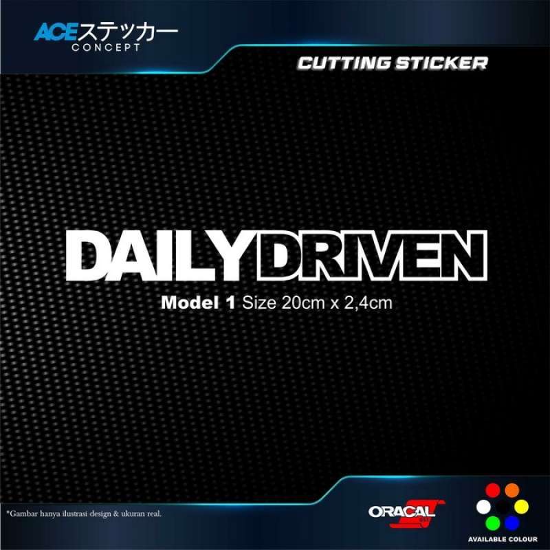 Promo Stiker Jdm Style Daily Driven Sticker Cutting Body Kaca Mobil - Model 1, Putih Diskon 29% ...