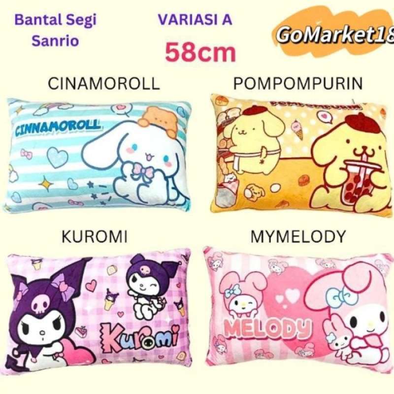 Promo Boneka Bantal Segi Sanrio Cinnamoroll Kuromi Pompompurin My Melody Miniso Bahan Plush Soft ...