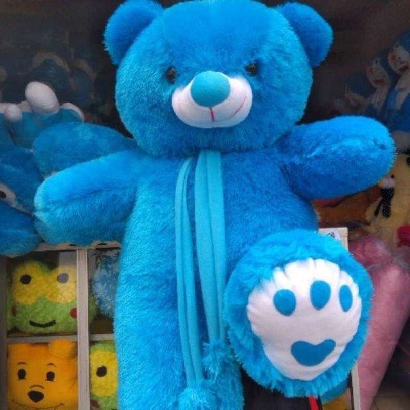 Promo Boneka Teddy Bear Telapak Syall 90cm Biru Diskon 23% Di Seller ...