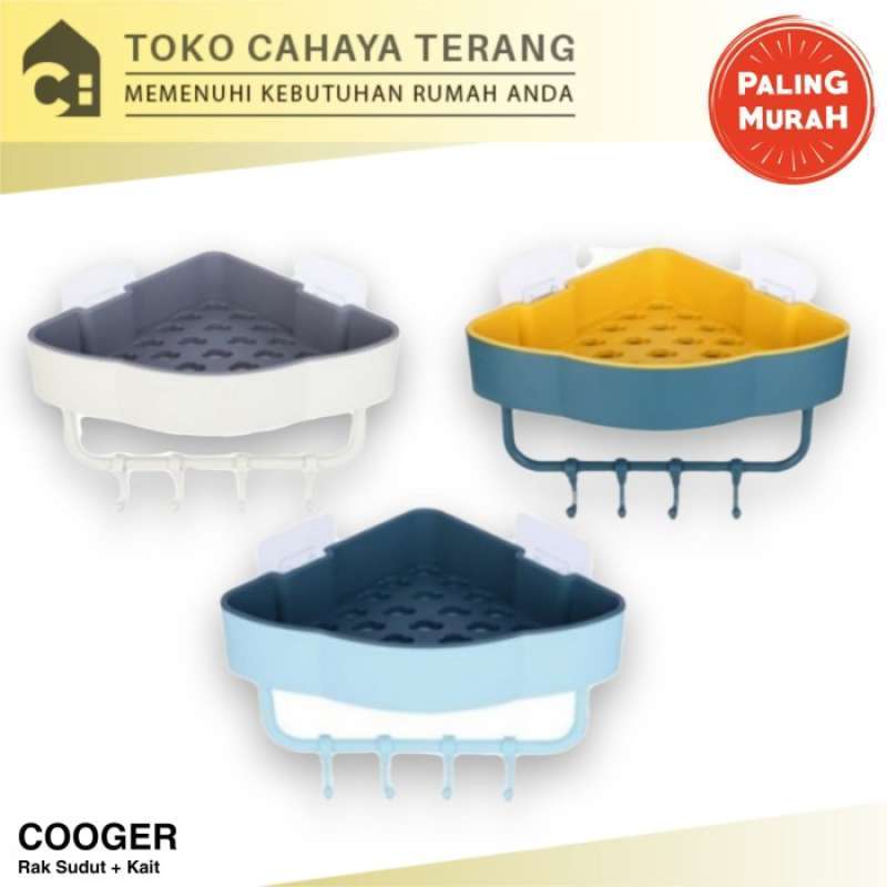 Promo Promo- Rak Sudut Kamar Mandi + Kait / Rak Sudut Minimalis / Rak Toilet Diskon 50% Di ...