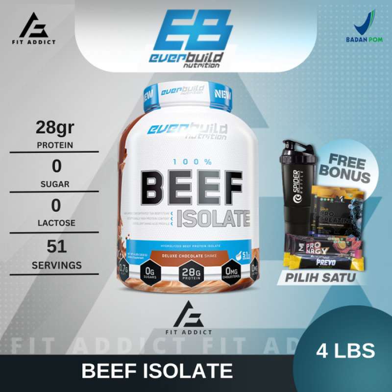 Promo Everbuild Nutrition 100% Beef Protein Isolate 4 Lbs 4lbs Ever ...