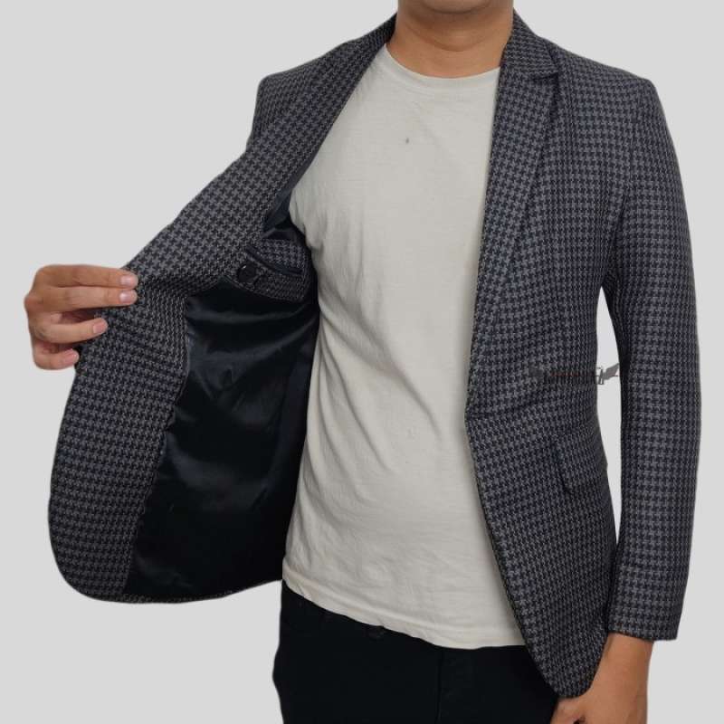 Jual Jas Blazer Pria Keren Slimfit Moca / Coklat Dan Abu Abu Kotak ...