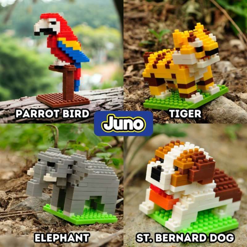 Promo Mainan Balok Binatang - Juno Nano/micro Blocks Animal Series ...