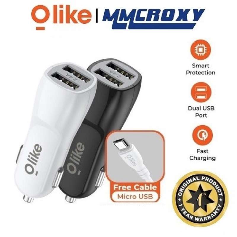 Promo Rt-c07 Car Charger Dual Output With Kabel Micro Usb 2.4a - Olike ...