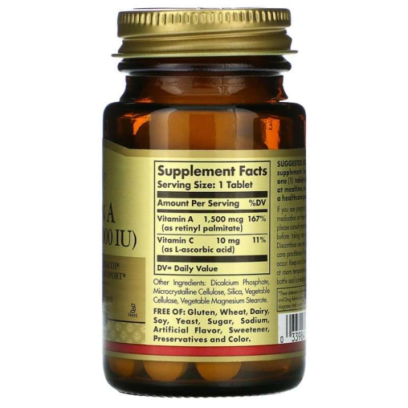 Promo Vitamin A 1500 Mcg Dry Solgar 5000 Iu 100 Tablets Diskon 33% Di ...