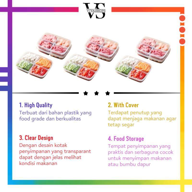 Jual Tempat Penyimpanan Makanan / Food Storage Food Prep Kotak Makan 4 ...