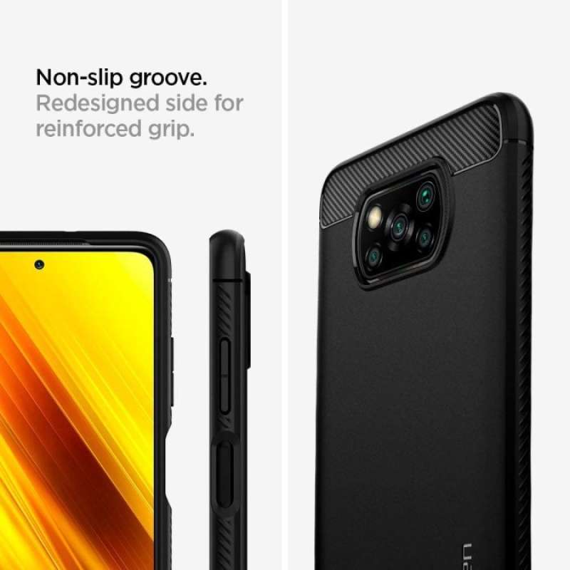Promo Case Xiaomi Poco X3 Pro/nfc Spigen Rugged Armor Carbon Softcase Casing - Gray Diskon 15% ...