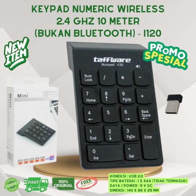 Jual Jn Keypad Numeric Wireless 2.4ghz 10m Num Lock Pad Keyboard Angka ...