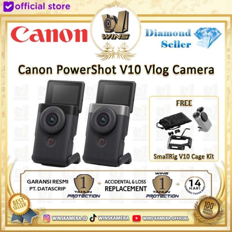 Promo Canon Powershot V10 Vlog Camera | Kamera Canon Power Shot V 10 - Resmi Diskon 23% Di ...