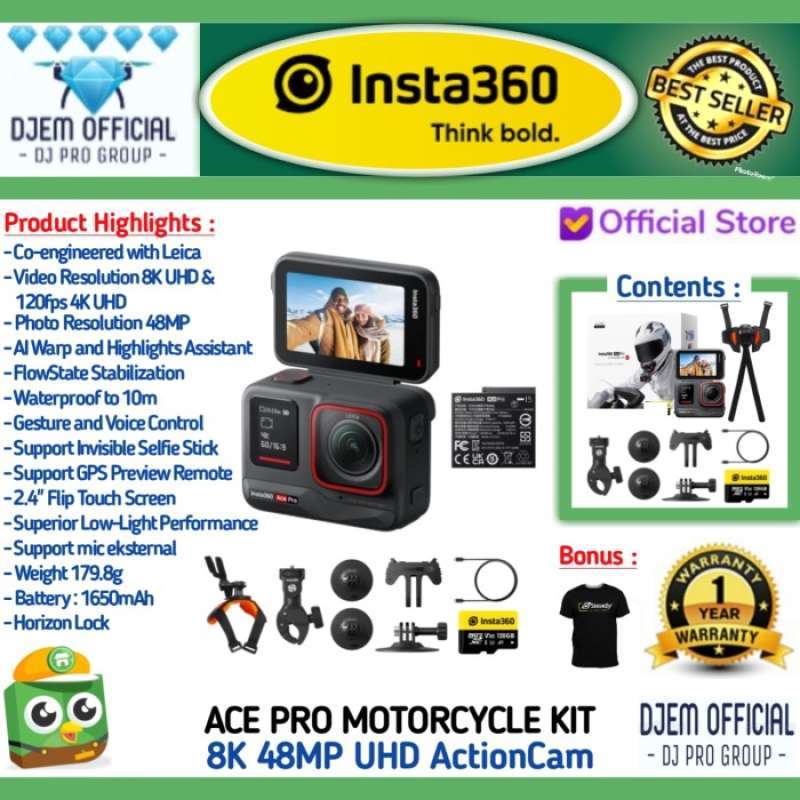 Promo Insta360 Ace Pro Motorcycle Kit Leica Lens Insta 360 Actioncam ...