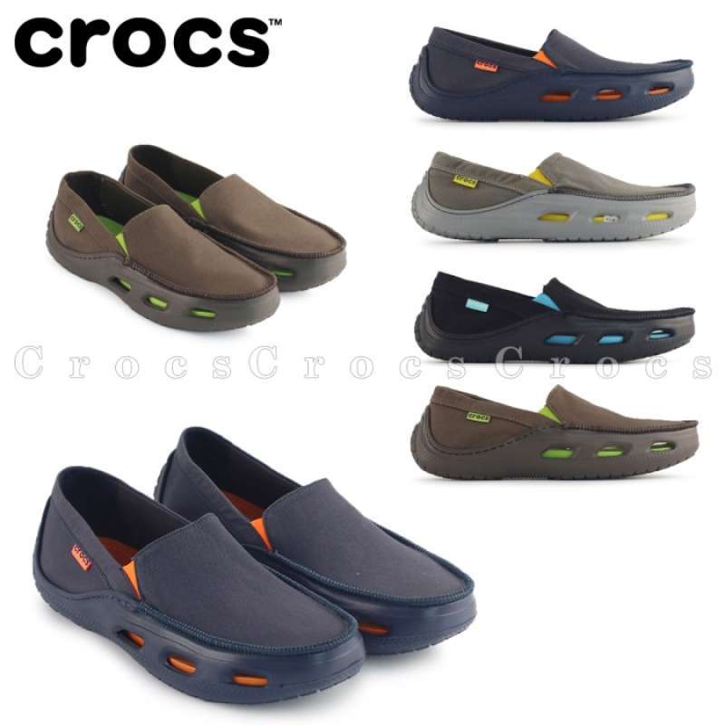 Jual Sepatu Pria Crocs Tideline Sport Kanvas Original - [packing Dus] - Hitam M10 Di Seller Zati ...