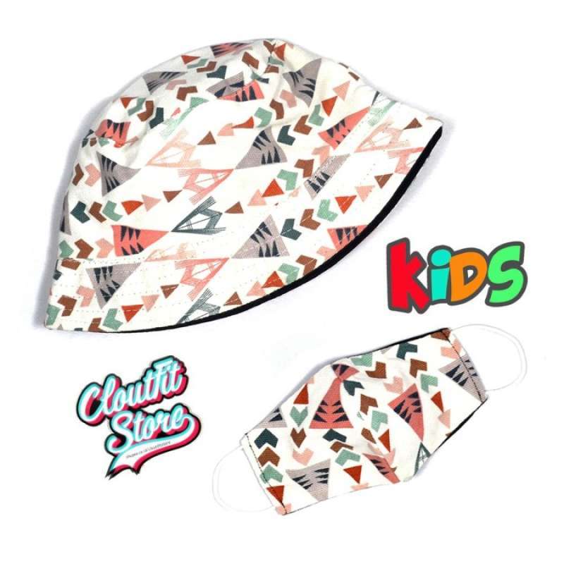 Promo Topi Bucket Hat Anak X Masker Kucing Orange Putih Lucu Unik Non ...