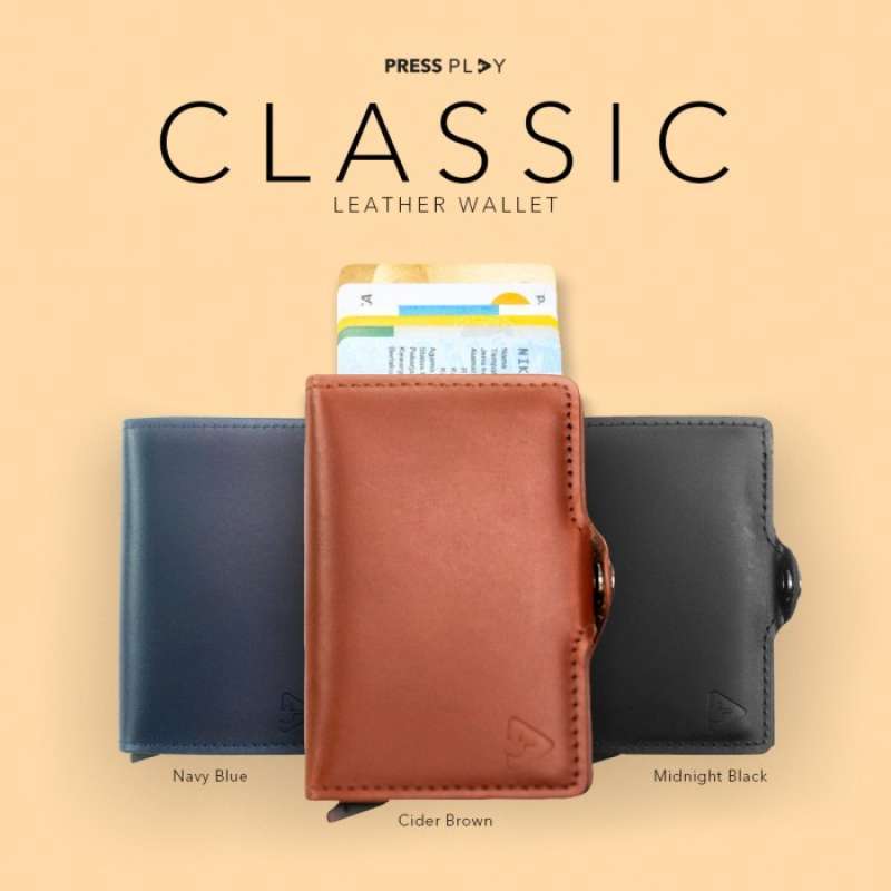 Promo Classic Rfid Leather Pop Up Card Case Wallet By Press Play - Navy ...