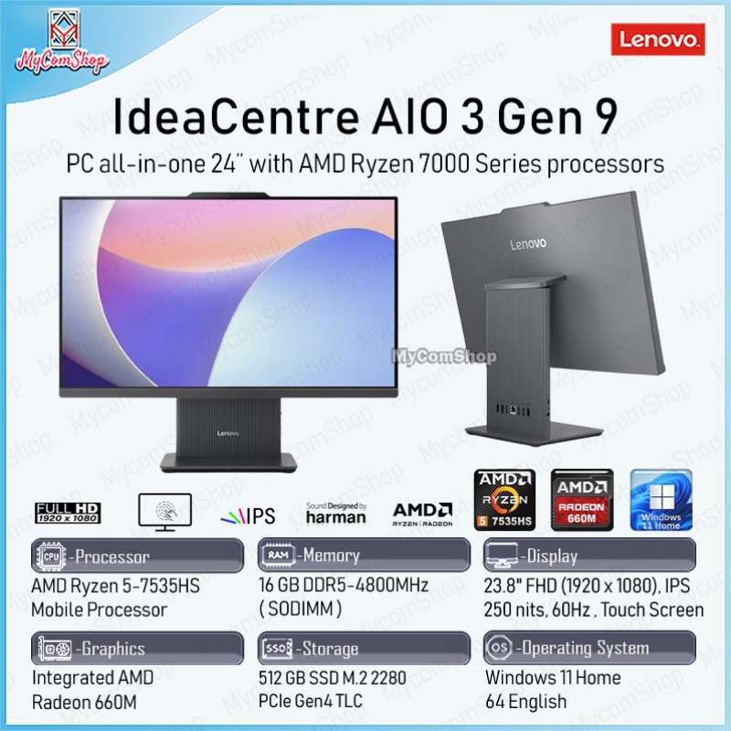 Jual Lenovo Ideacentre Aio 3 Gen 9 24arm9 Ryzen 5 7535hs 16gb Ram 512gb ...