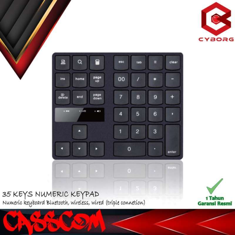 Jual Keyboard Numeric Bluetooth Cyborg 35 Keys Numeric Keypad Np-088 Dual Mode Wireless / Cable ...