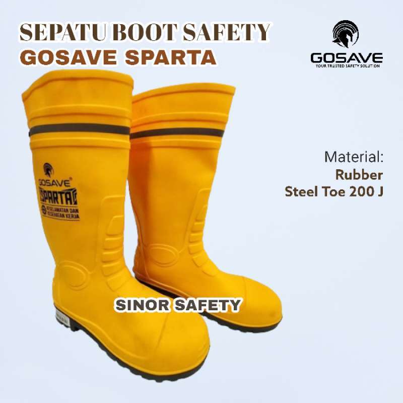 Jual Sepatu Boot Rubber Safety Gosave Sparta Karet Ujung Besi Steel Toe ...