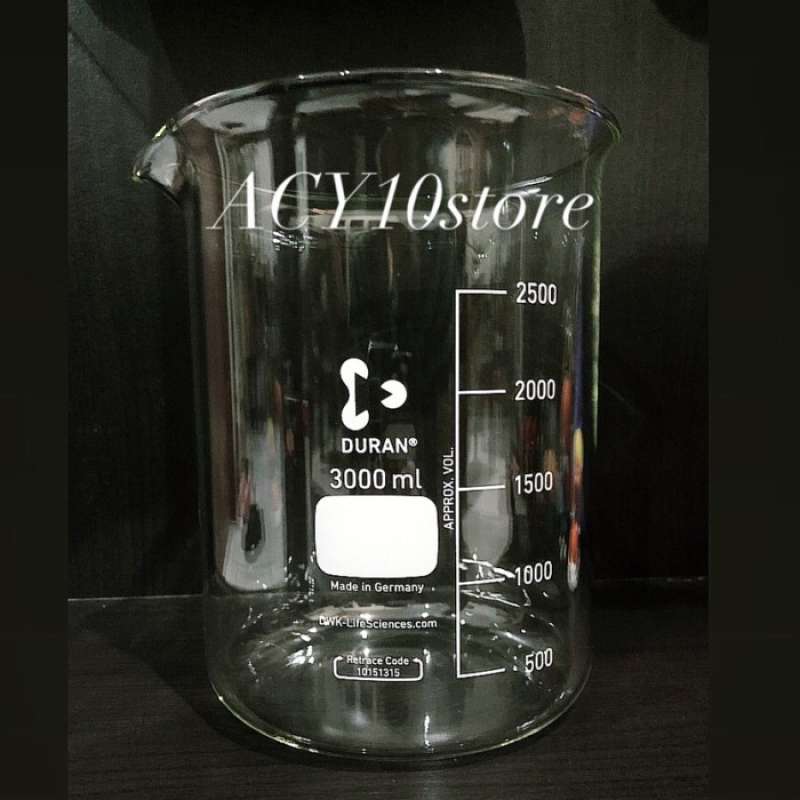 Promo Duran Beaker Glass Low Form 3000ml Diskon 23% Di Seller Albeta ...