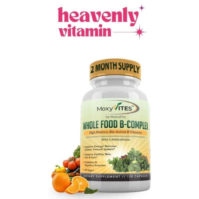 Promo Moxyvites Whole Food B Complex With L-methylfolate -120 Capsules ...