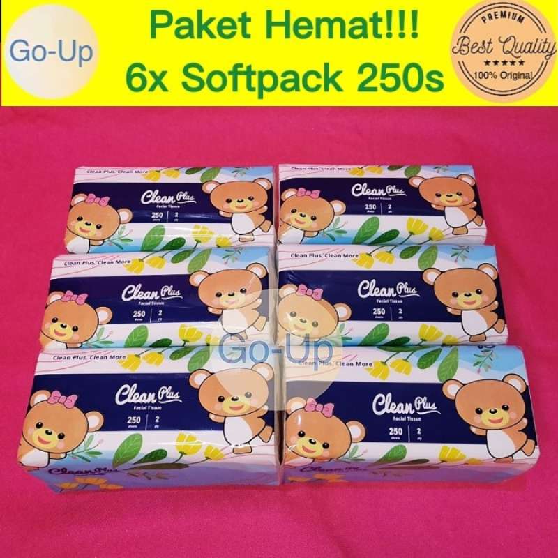 Promo Paket Hemat 6 Pack 250 Sheets Clean Plus Facial Tissue Murah ...