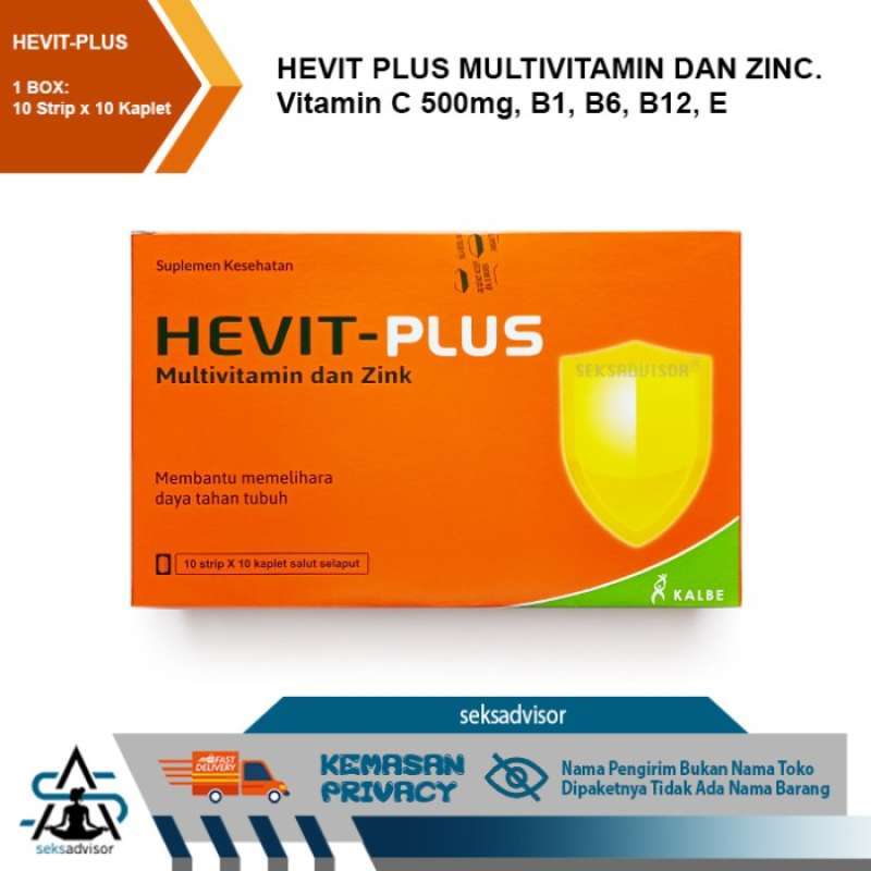 Promo Hevit Plus Multivitamin C, B1, B6, B12, E Dan Zinc. Vitamin ...