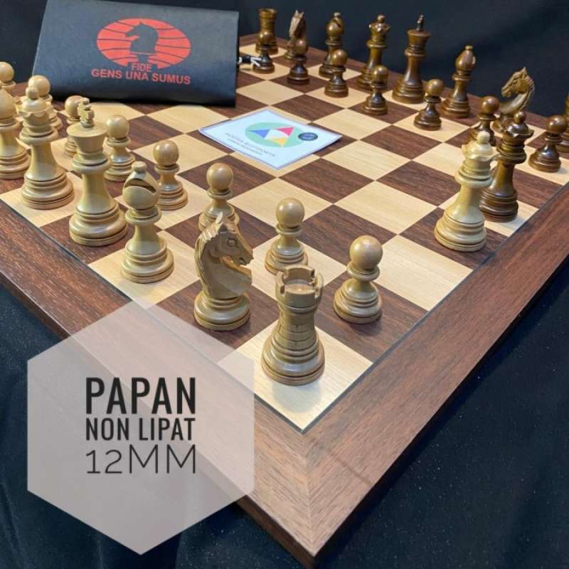 Promo Papan Catur Kayu Set Premium Papan Non Lipat Bidak Instimewa Percasi Diskon 23% Di Seller ...