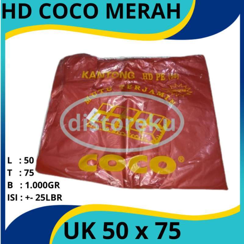 Promo 1000gr Kantong Kresek Hd Plastik Merah Tebal Coco 50 Raja Jumbo ...