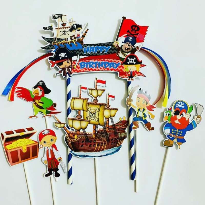 Promo Pirates / Bajak Laut Topper Cake Birthday / Hiasan Kue Ulang ...