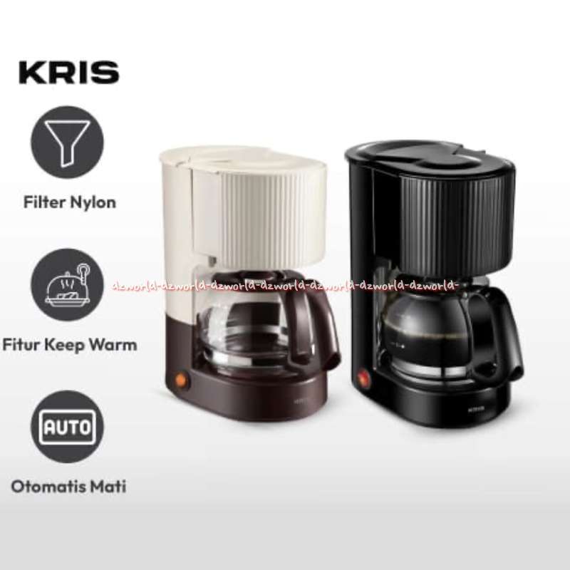 Jual Kris 650ml Coffee Maker With Drip Filter Warna Putih Coklat Hitam ...