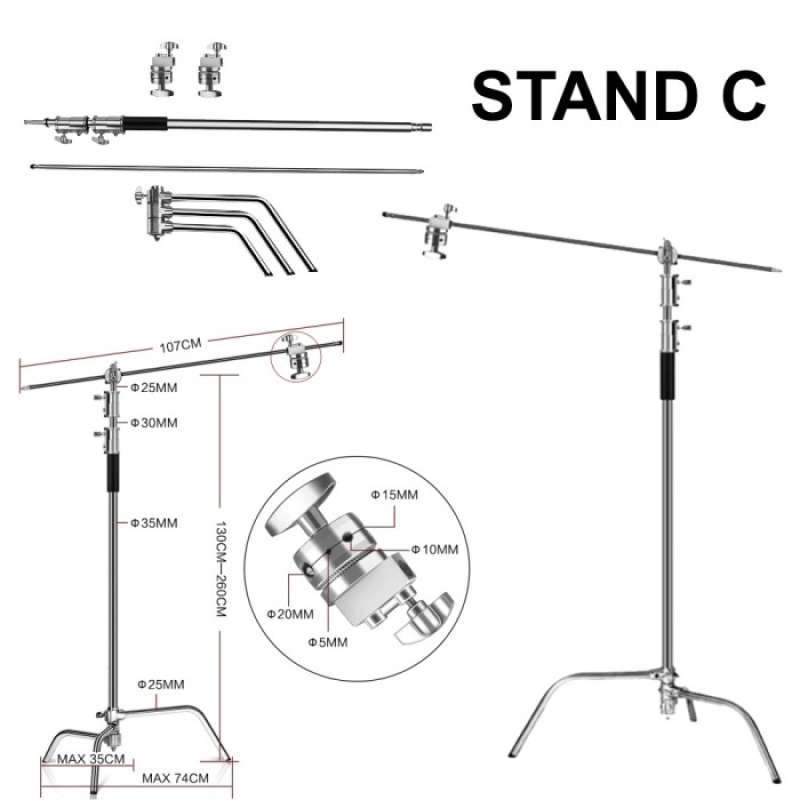 Promo C Stand With Arm Kit Professional Light Stand Diskon 23% Di ...