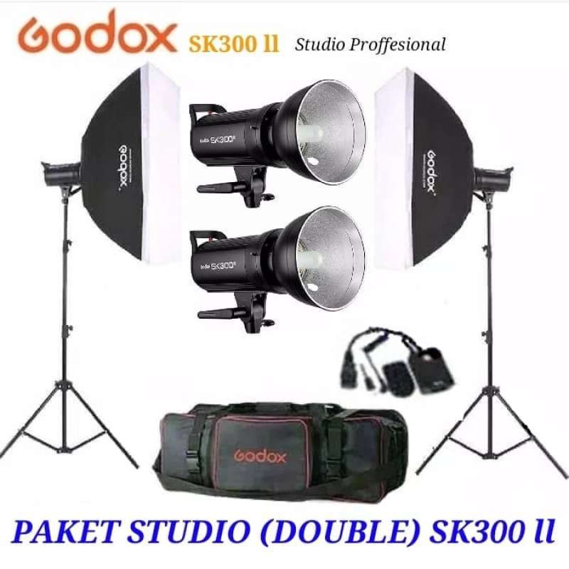 Promo Paket Studio Godox Sk-300ll, Double Softbox 60*90+lightstand+trigger Diskon 23% Di Seller ...