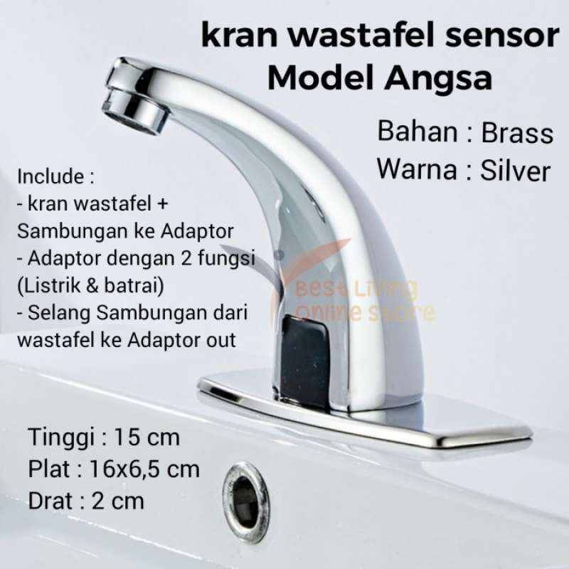 Promo Kran Sensor Kran Wastafel Otomatis Cuci Tangan Brass Ac/dc Diskon ...