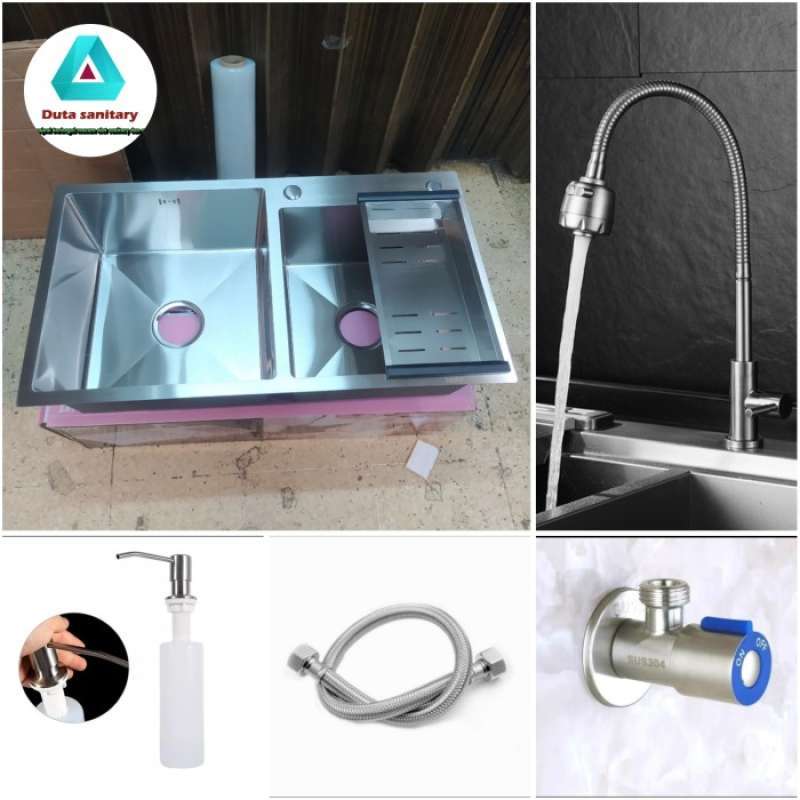 Promo Paket Lengkap Kitchen Sink Stainless Inobe 8245 + Kran Sink ...