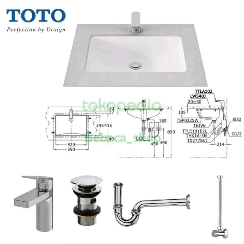 Promo Wastafel Toto Lw 540 J W/f Putih Comp Set Kran Dingin Tx109lrs Diskon 23% Di Seller Specta ...