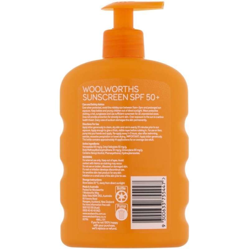 Jual Woolworths Sunscreen Everyday Lotion Spf 50+ 500ml - Australia Di ...