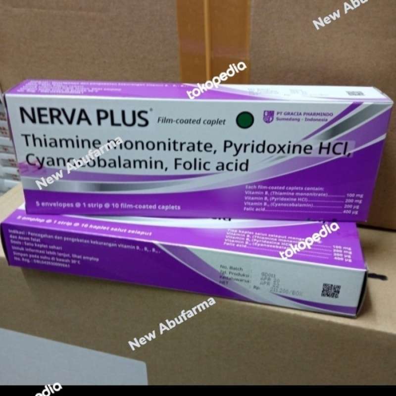 Promo Nerva Plus Box @50, Vitamin B Komplek Dan Asam Folat Diskon 33% ...