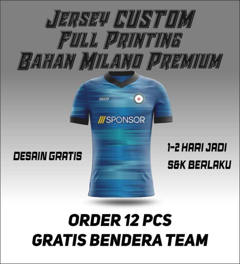 Promo Jersey Custom Satuan Full Printing - Xs, Pendek Diskon 29% Di ...
