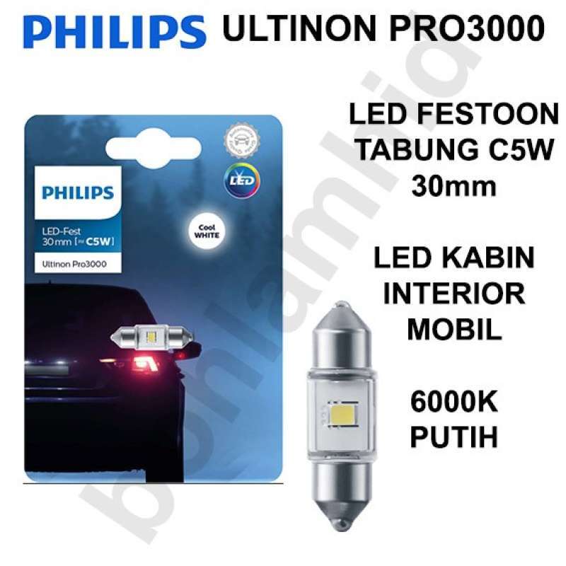 Jual Lampu Kabin Led Philips Ultinon Pro3000 Festoon C5w Tabung 30mm ...