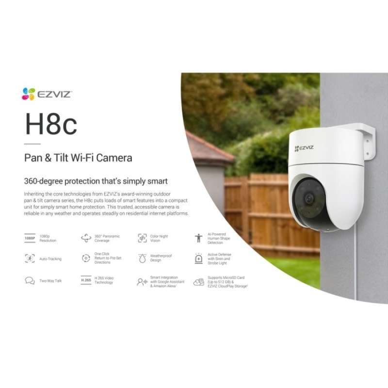 Promo Ezviz H8c 1080p Outdoor Smart Home Camera 2mp Diskon 23% Di ...
